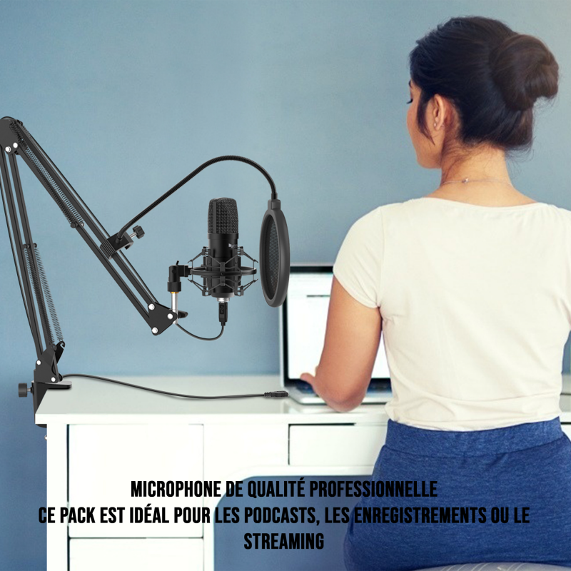 WE - Kit Microphone USB avec bras réglable et orientable